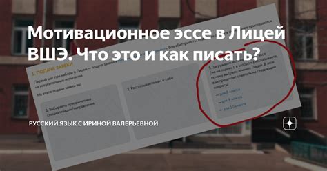 Мотивационное эссе в Лицей ВШЭ Что это и как писать Русский язык с Ириной Валерьевной Дзен