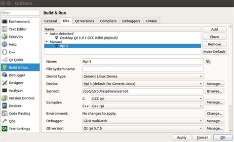 Qt Creator Cross Compiling Environment For Raspberry Pi3 With Qtrpi