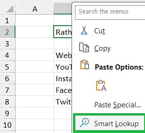 How To Use Smart Lookup In Excel