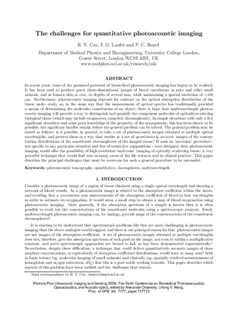 Pdf The Challenges For Quantitative Photoacoustic Imaging