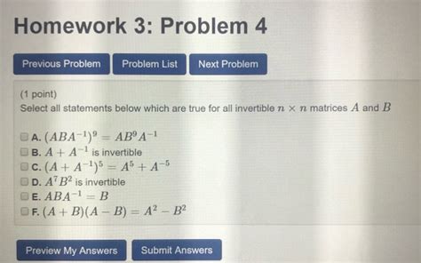 Solved Homework 3 Problem 3 Previous Problem Problem List