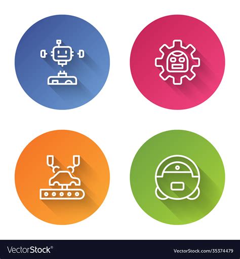 set line disassembled robot robot robotic arm vector image