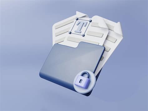 Premium Photo 3d Illustration Lock Folder Contains Document