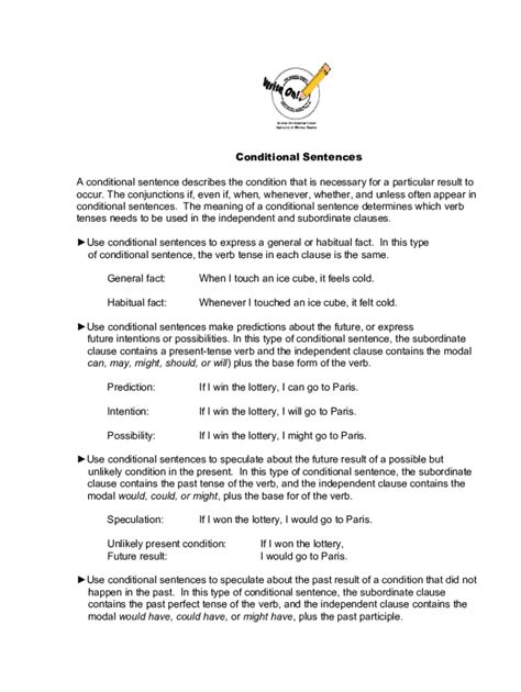 Fillable Online Conditional Clauses And Statements Using If Or Unless Fax Email Print Pdffiller