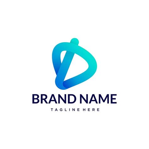 Premium Vector D Gradient Letter Logo
