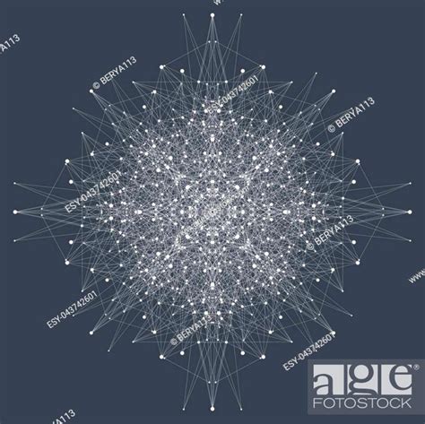 Fractal Element With Connected Lines And Dots Big Data Complex Stock