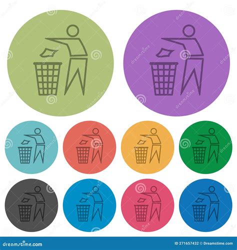 Tidy Man Outline Color Darker Flat Icons Stock Vector Illustration Of