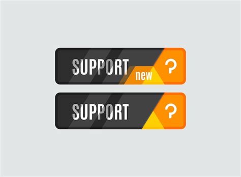 Premium Vector Support Button Futuristic Hitech Ui Design