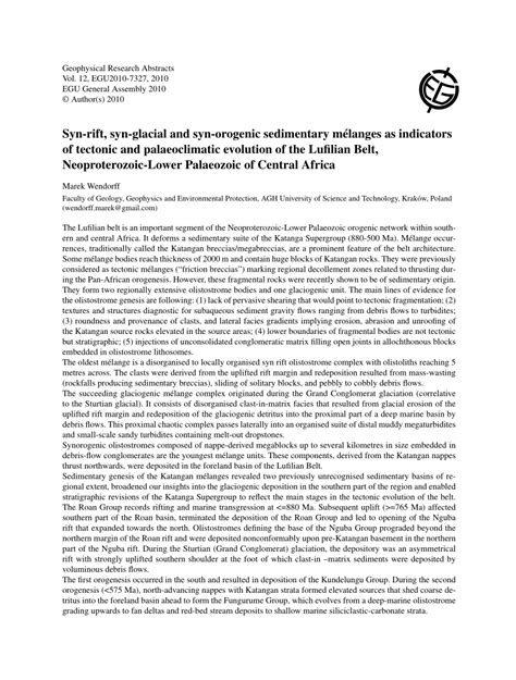 Pdf Syn Rift Syn Glacial And Syn Orogenic Sedimentary Mélanges As Indicators Of Tectonic And