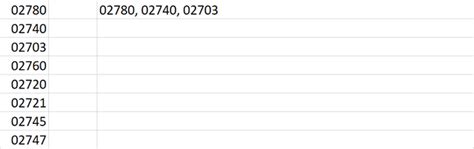 Help With Merging Data In A Column To One Cell Separated With A Comma