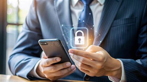 Cyber Security Concept Person Use Smartphone To Login And Password For