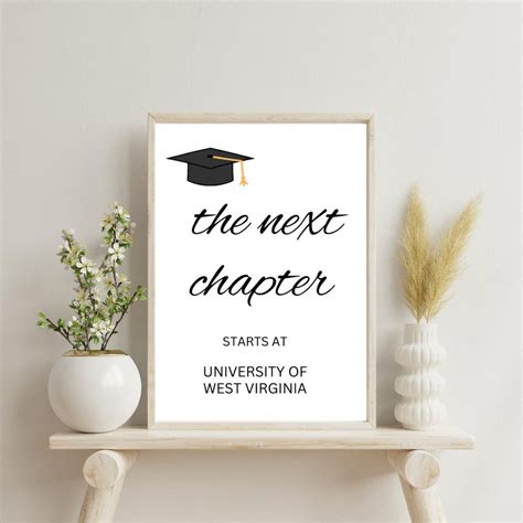 The Next Chapter Starts At Sign Template Editable Graduation Table