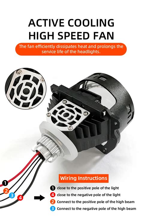 New Led Headlight Dual Beam Lens High Power Dual Lamp Cup Small Sun