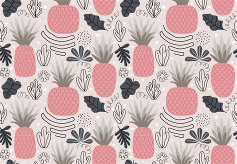 Seamless Pineapple Pattern Cute Pineapple Pattern Vector Illustration