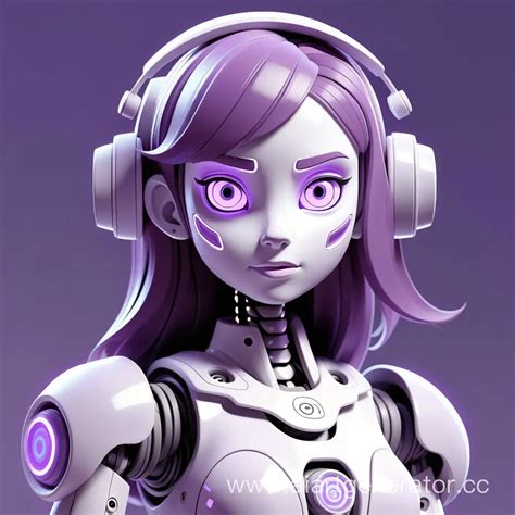 Discord Robot Girl In Elegant White And Lightpurple Theme Ai Art Generator
