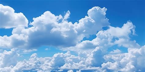 Голубое небо с облаками фон Премиум Ai сгенерированное изображение