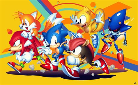 Sonic The Hedgehog Tails Knuckles The Echidna Metal Sonic Mighty