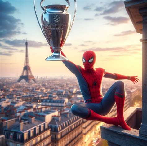 عکس فان ، بالا بردن جام چمپیونزلیگ توسط مردعنکبوتی 😂 طرفداری