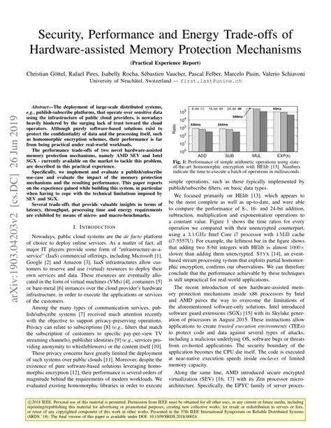 Pdf Security Performance And Energy Implications Of Hardware Assisted Memory Protection
