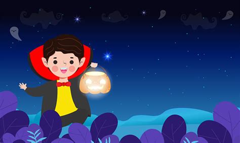 해피 할로윈 트릭 또는 치료 드라큘라와 재미있는 파티 축하 초대장 배너 템플릿 포스터 배경 벡터 일러스트 레이 션 드라큘라