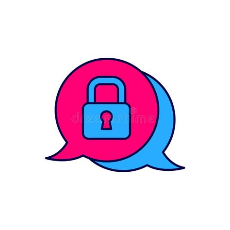 Filled Outline Cyber Security Icon Isolated On White Background Closed
