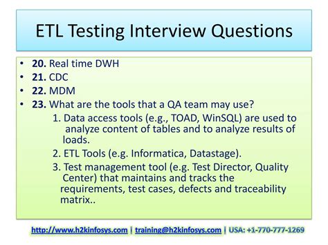 Etl Testing Interview Questions And Answers Pptx Databases Computer Software And Applications