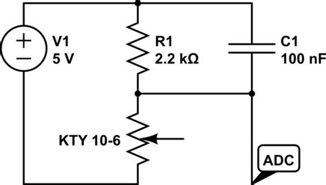 Microcontroller Strange Result Adcarduino Micro Thermistor Kty 10 6 Electrical Engineering