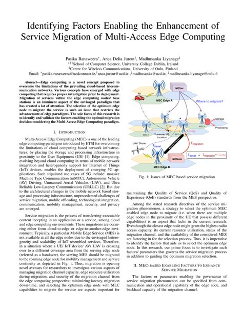 Pdf Identifying Factors Enabling The Enhancement Of Service Migration