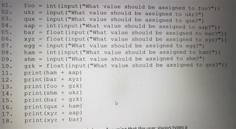 solved consider the code fragment provided above assuming
