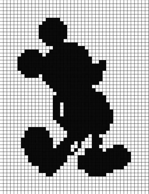 Mickey Mouse Silhouette Pixel Art Disney Cross Stitch Disney Tapestry Tapestry Crochet