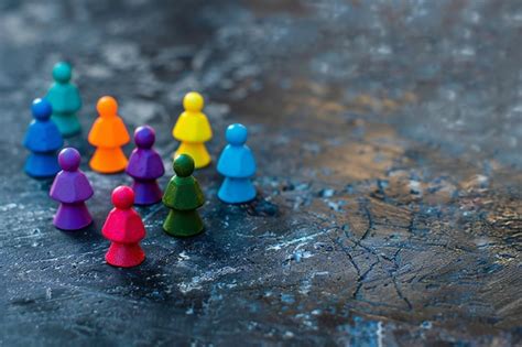 Premium Photo Colorful Wooden Figures Representing Diversity And Unity