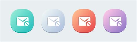 Block Message Solid Icon In Flat Design Style Mail Signs Vector