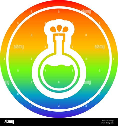Science Experiment Circular Icon With Rainbow Gradient Finish Stock Vector Image And Art Alamy