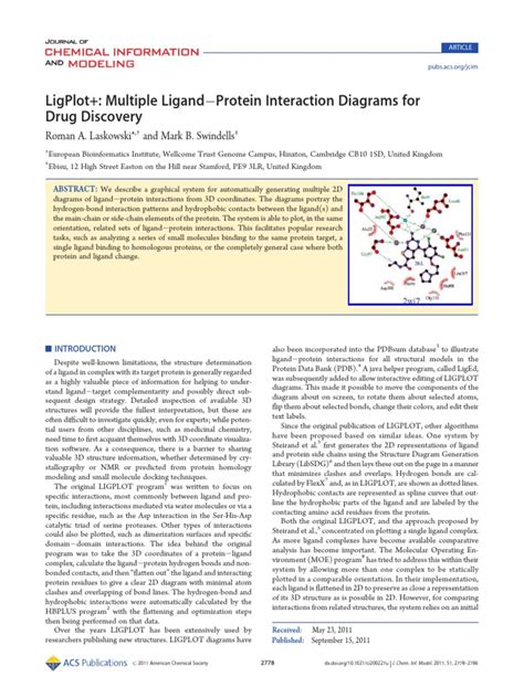 Ligplot Multiple Liganprotein Interaction Diagrams For Pdf Sequence