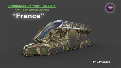 France Army Camouflage Pattern Sbsar Material Free 3d Texture By