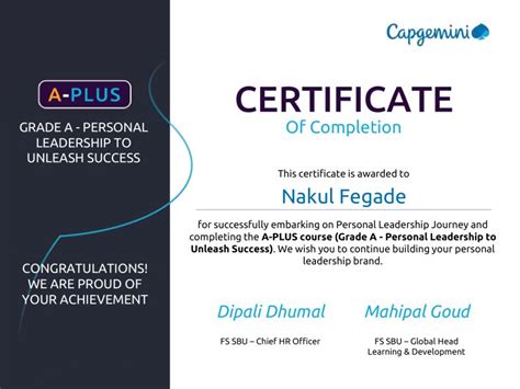 Nakul Fegade On Linkedin Capgemini Aplus Leadership