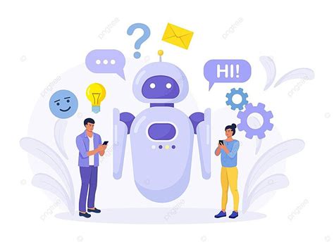 Chatting With Ai Virtual Assistant For Customer Support Vector Hi