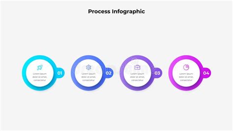 Colorful Four Step Process Infographic Showing Sequential Workflow
