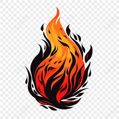 Gambar Siluet Api Clipart Desain Api Oranye Dan Hitam Pada Kartun Latar Belakang Putih Vektor