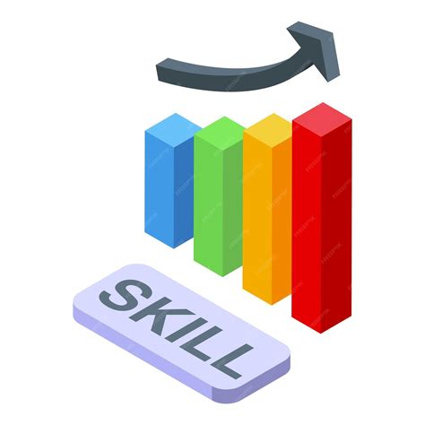 Premium Vector Skill Graph Chart Icon Isometric Vector Level Training