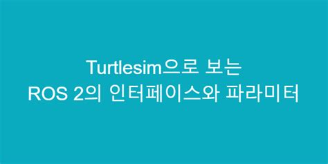 Ros2 Turtlesim으로 보는 Ros 2의 인터페이스와 파라미터