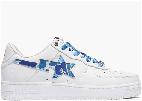 A Bathing Ape Bape Sta Low White Abc Camo Blue