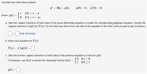 Solved Consider The Initial Value Problem Y 36y Gt