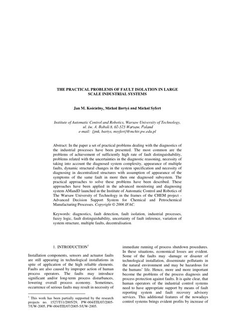 Pdf The Practical Problems Of Fault Isolation In Large Scale