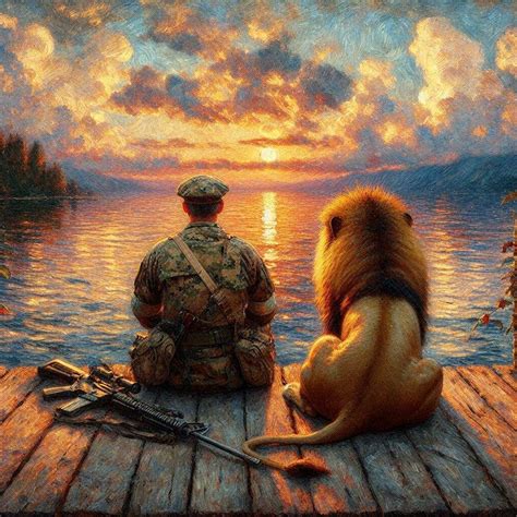 Military Operator With His Lion Online Puzzle