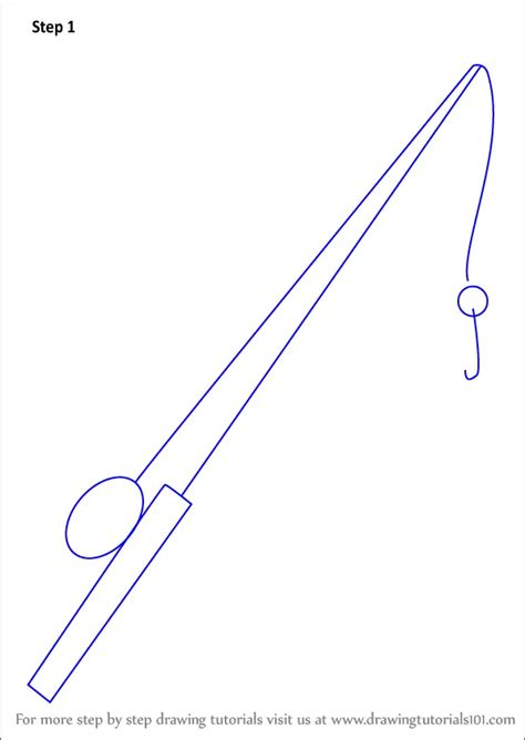 Learn How To Draw Fishing Pole Everyday Objects Step By Step