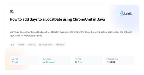 How To Add Days To A Localdate Using Chronounit In Java Labex