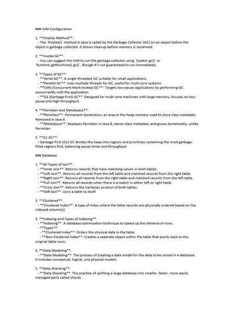 All Interview Imp Pdf Database Index Java Virtual Machine