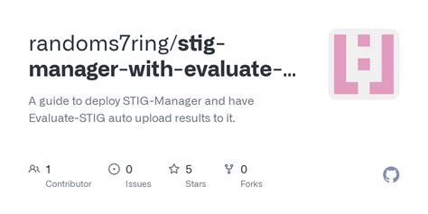 Github Randoms7ring Stig Manager With Evaluate Stig A Guide To Deploy Stig Manager And Have