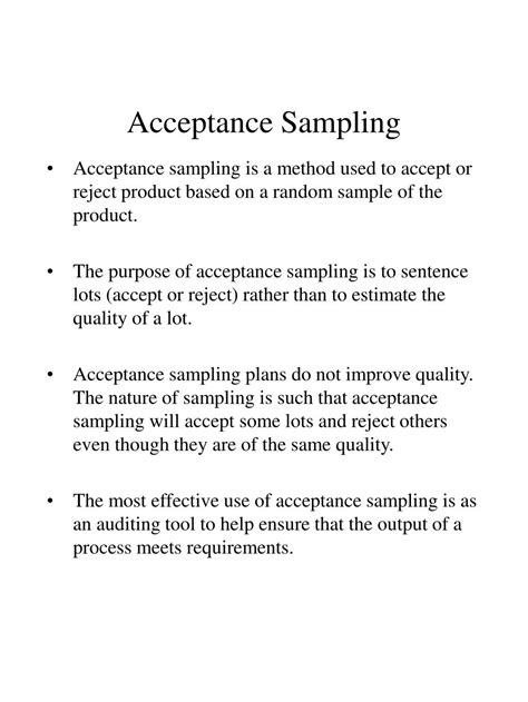 Ppt Acceptance Sampling Powerpoint Presentation Free Download Id